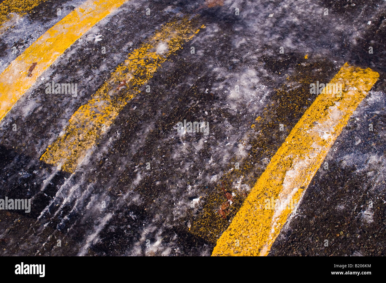 Winter Speed Bump Stock Photo - Alamy