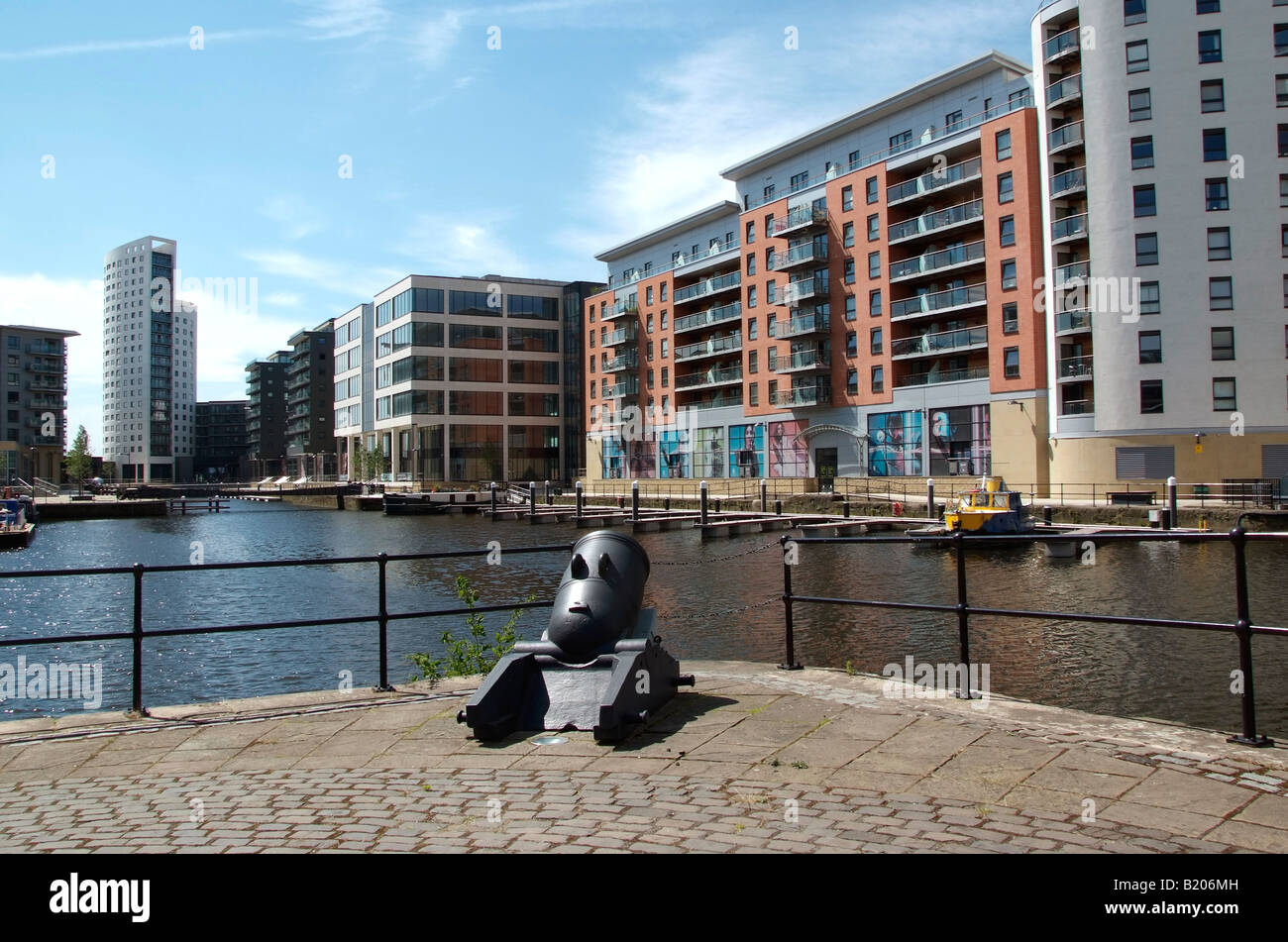 Clarence Dock from the Royal Armouries Museum with new apartment ...