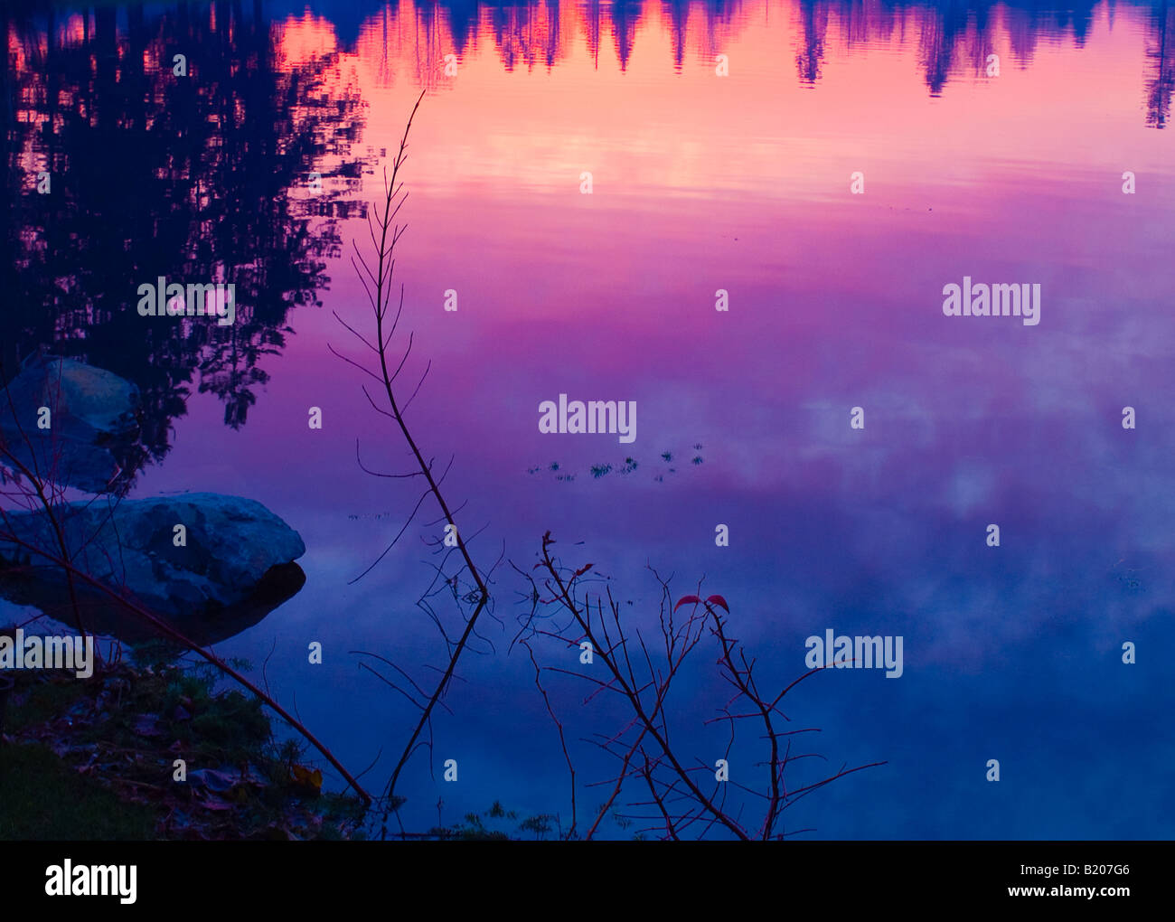 Sunset at Lake Meridian Stock Photo - Alamy
