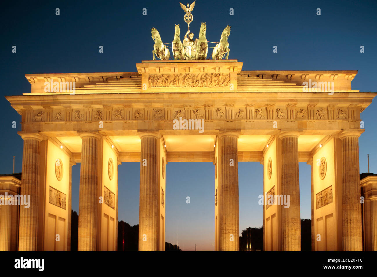 illuminated Brandenburg Gate in Berlin Stock Photo - Alamy