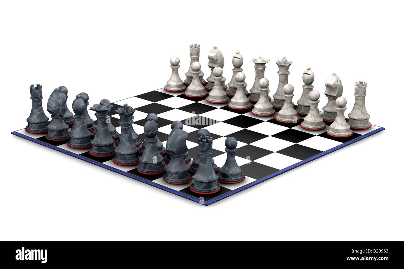 3D render of a chess set Stock Photo - Alamy