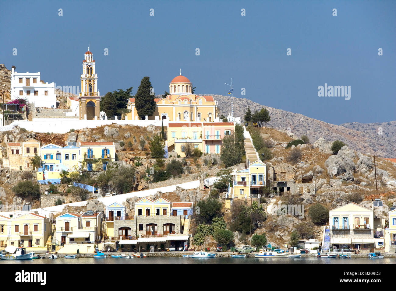 Approaching Yialos Symi Rhodes Greece Stock Photo - Alamy