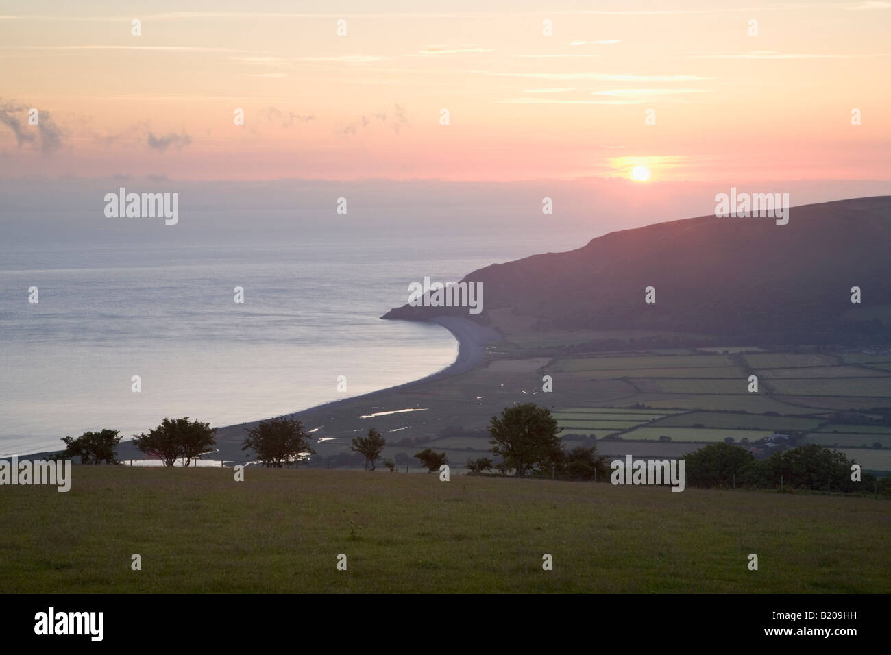 Sunrise over Porlock Bay Exmoor National Park Somerset England Stock ...