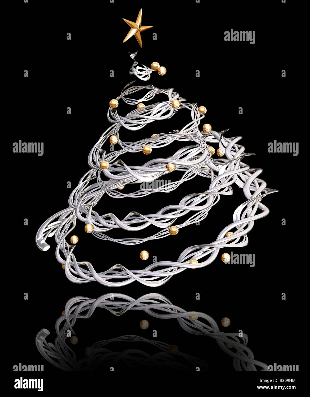 3D render of a twisted metal Christmas tree Stock Photo - Alamy