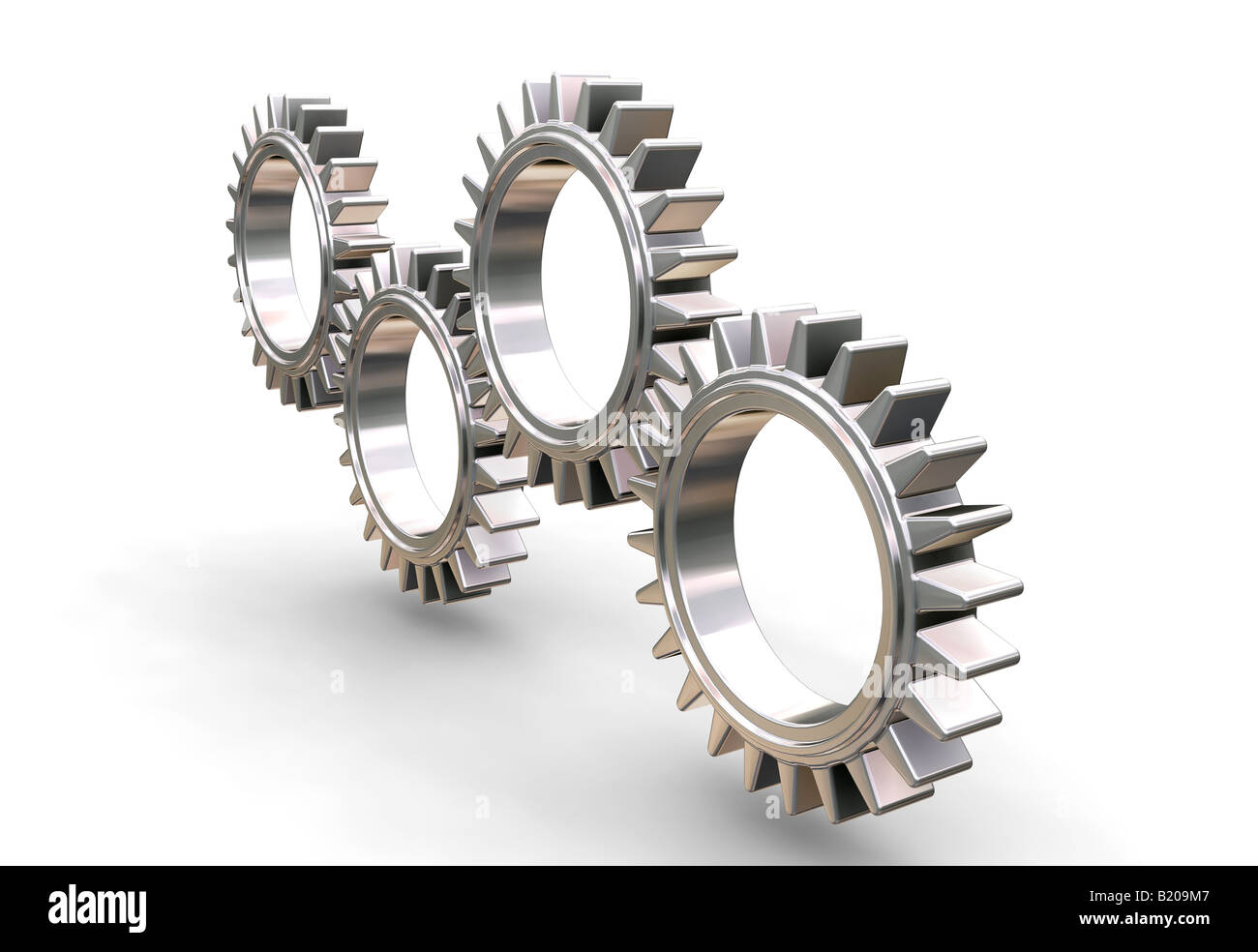3D render of interlocking gears Stock Photo - Alamy