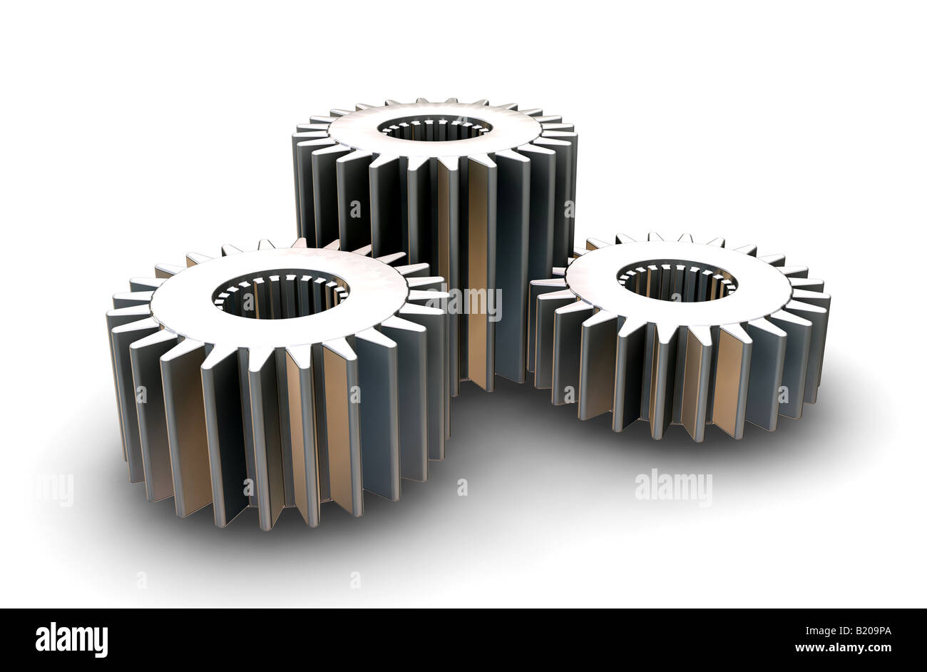 3D render of interlocking gears Stock Photo - Alamy
