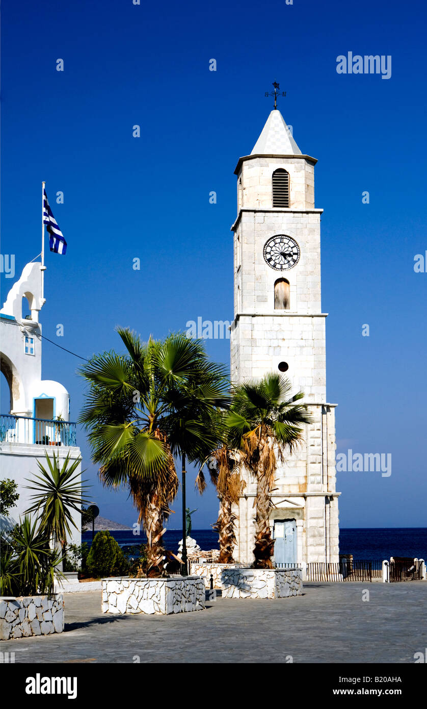 Clock-tower -Yialos, Symi, Rhodes, Greece Stock Photo - Alamy