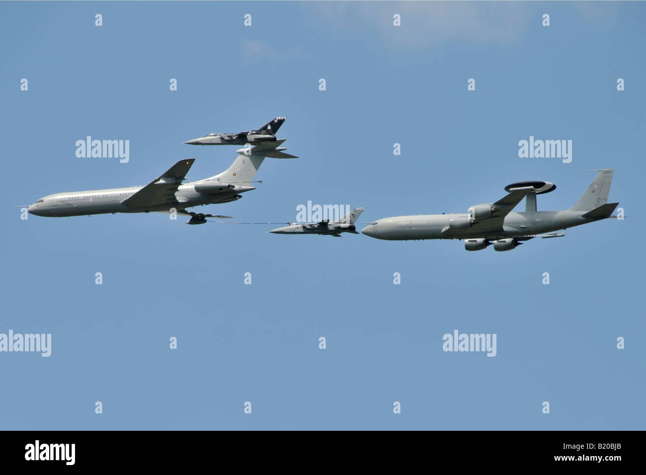 Formation RAF Vicker VC10 inflight refuel tanker aircraft followed by ...