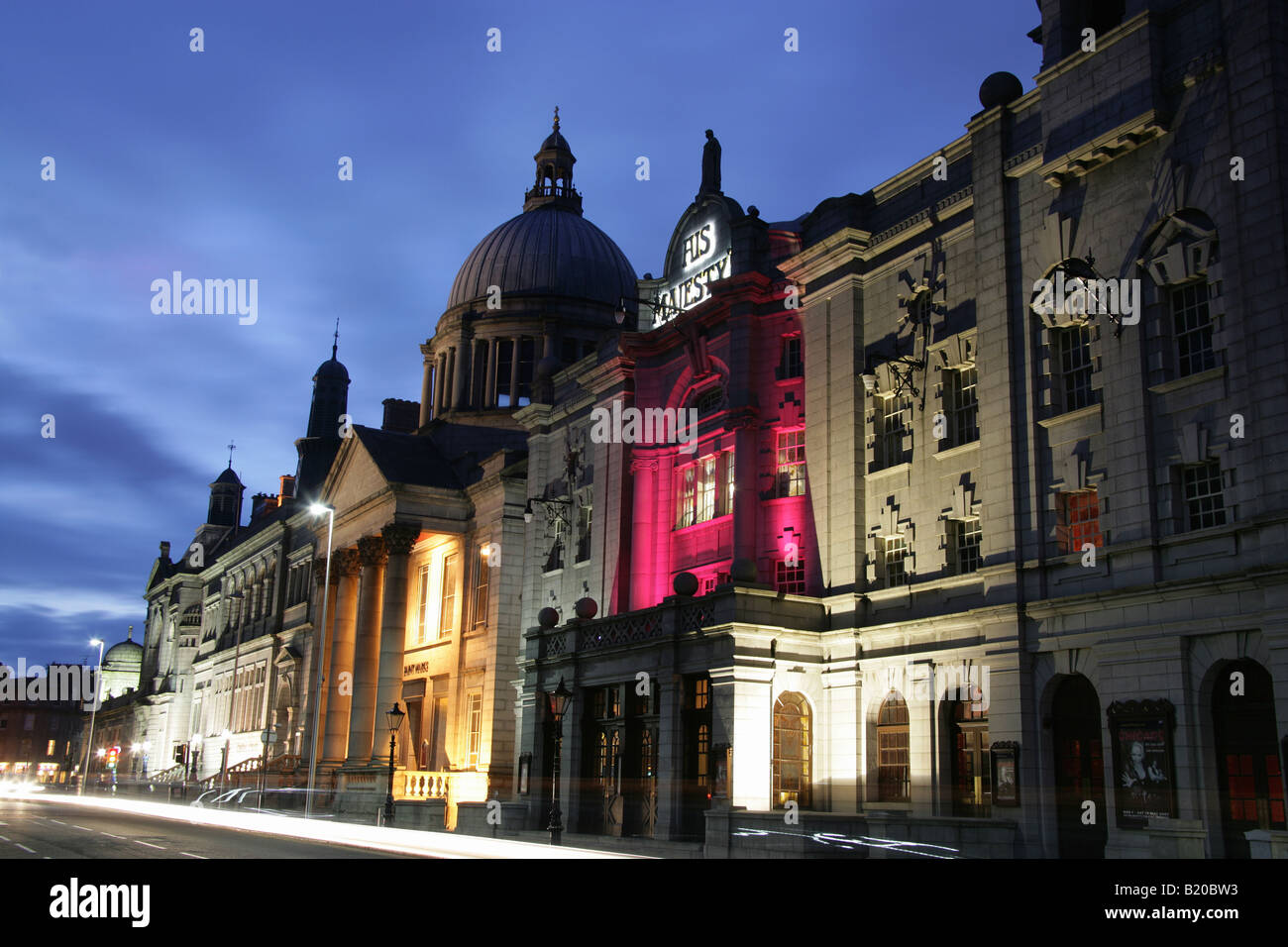 City of Aberdeen, Scotland. Evening view of Rosemount Viaduct with His ...