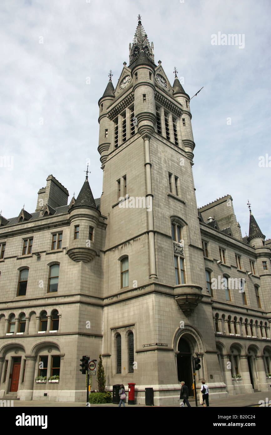 City of Aberdeen, Scotland. Union Street Town House and Clock Tower ...