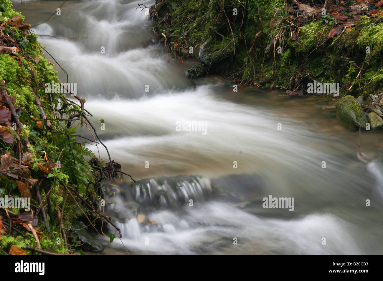 Flowing water in a river in North Wales Stock Photo - Alamy