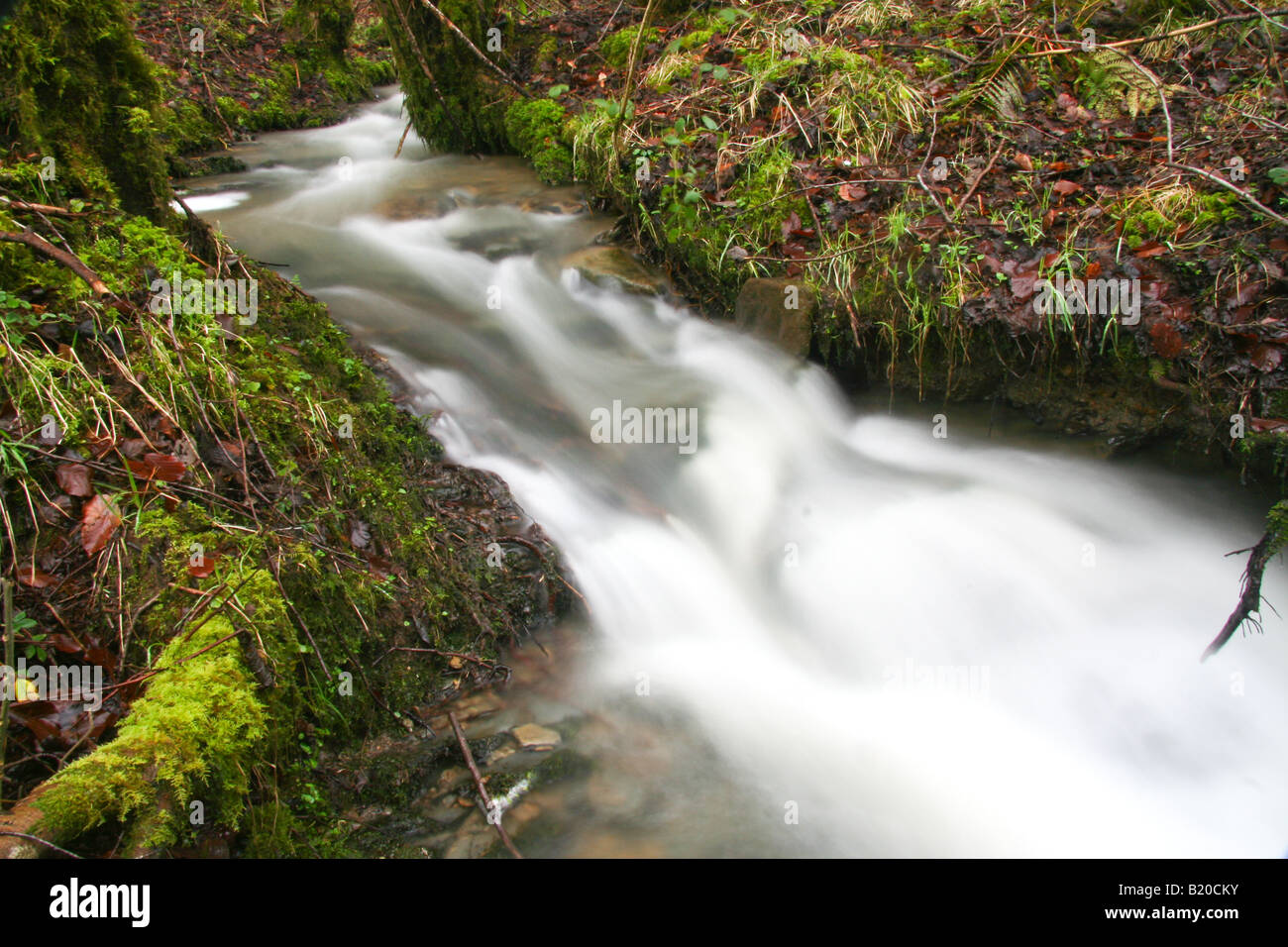 Flowing water in a river in North Wales Stock Photo - Alamy