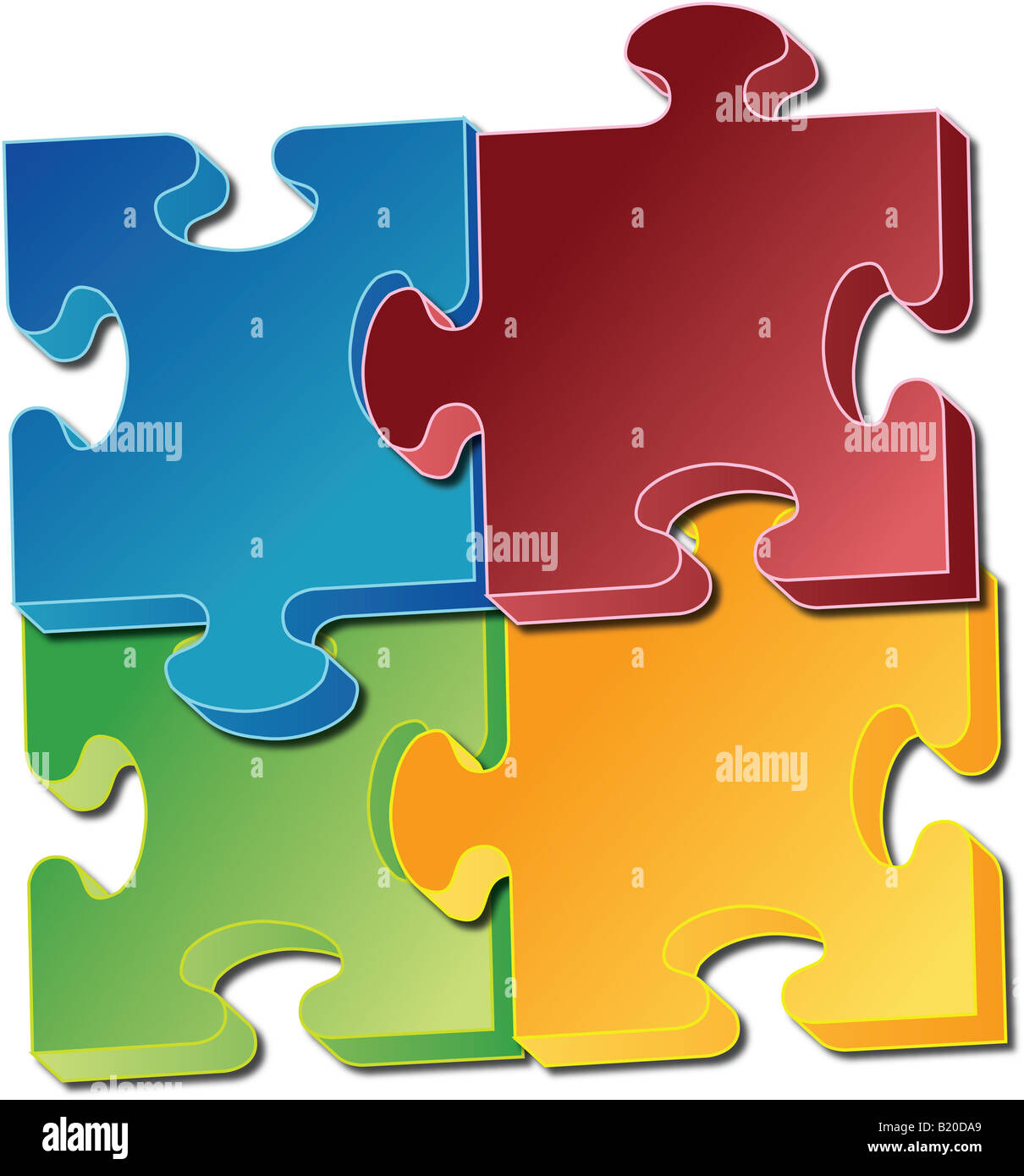 Jigsaw pieces multicolored modern design Stock Photo - Alamy