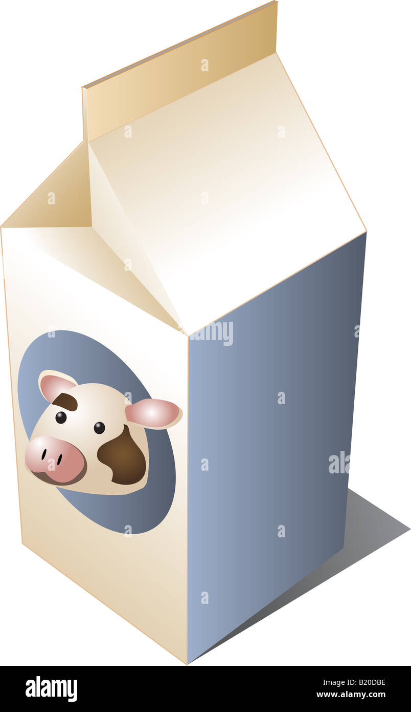Carton of milk with cow Stock Photo - Alamy