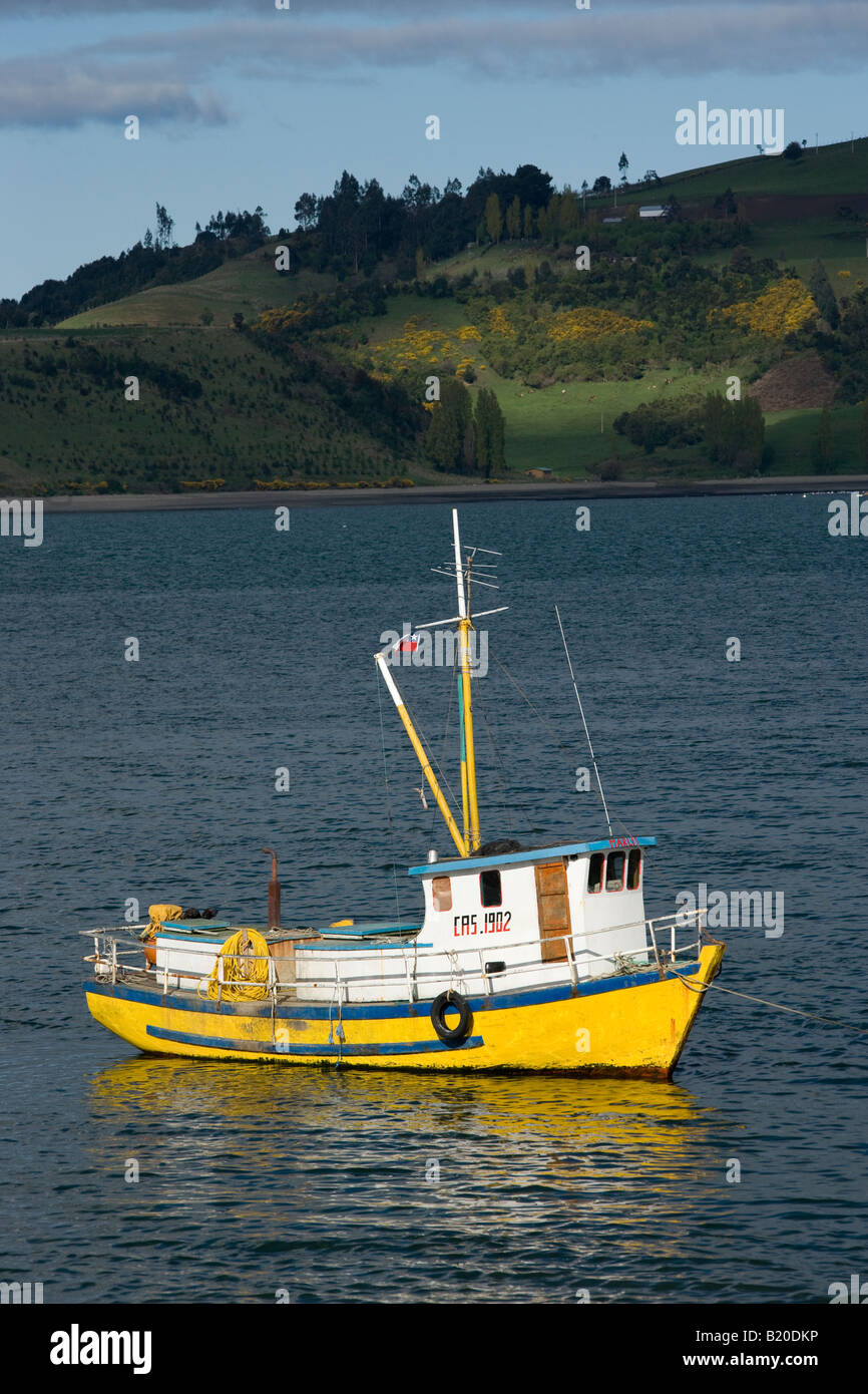 Boat on Chiloe Island Chile Stock Photo - Alamy