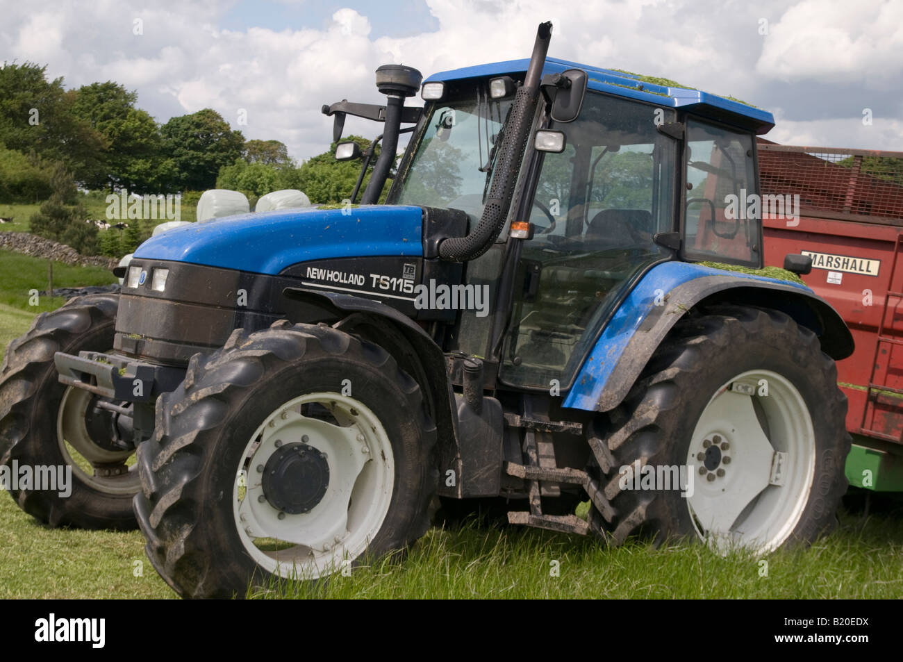 Farm tractor Derbyshire countryside England UK Stock Photo - Alamy
