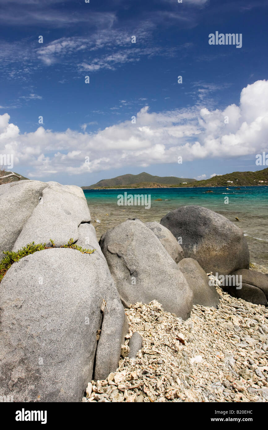 large boulders on a tropical beach in the Caribbean Stock Photo - Alamy