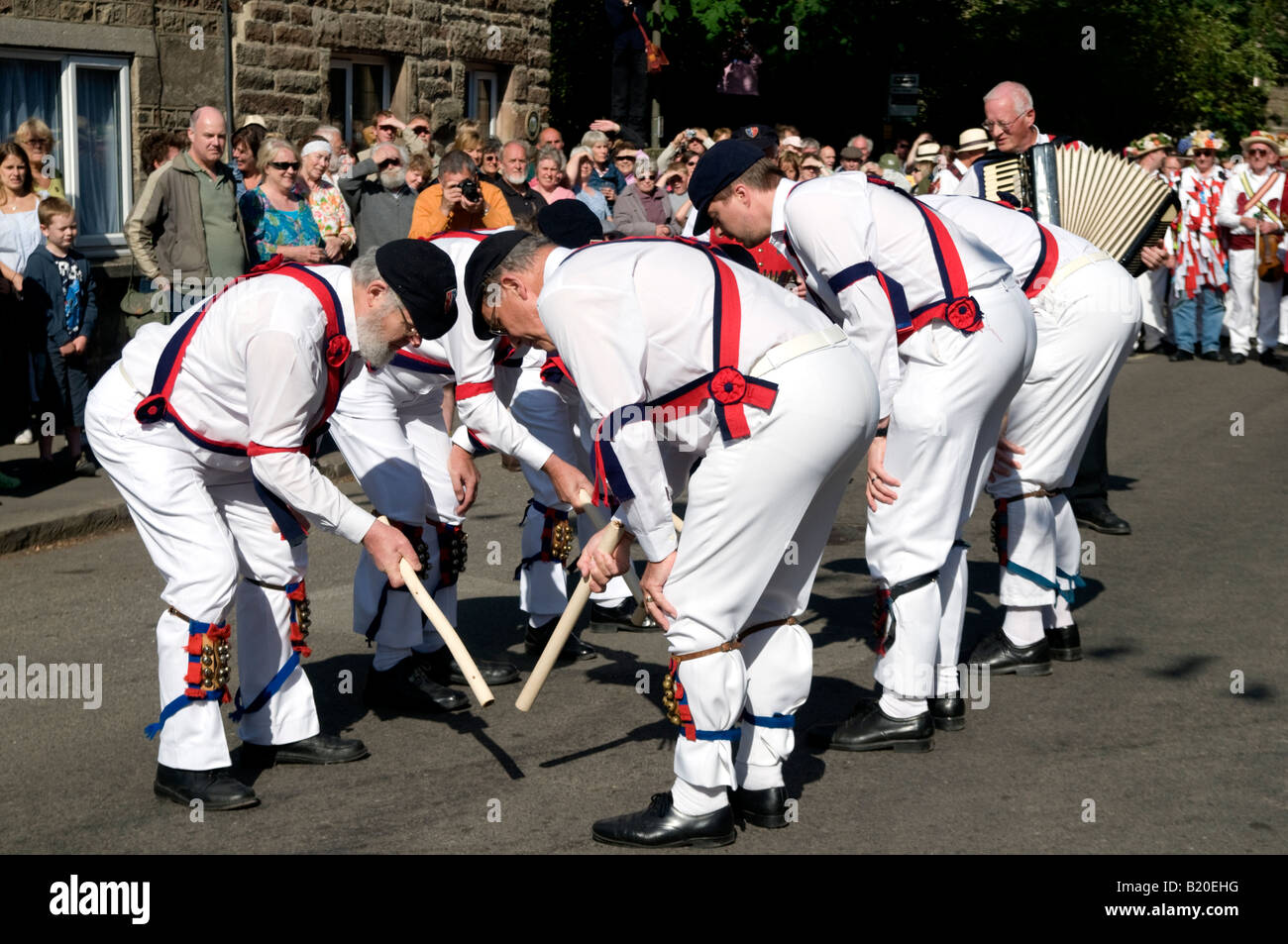 Morris dancers In Winster Village Peak District Derbyshire England UK ...