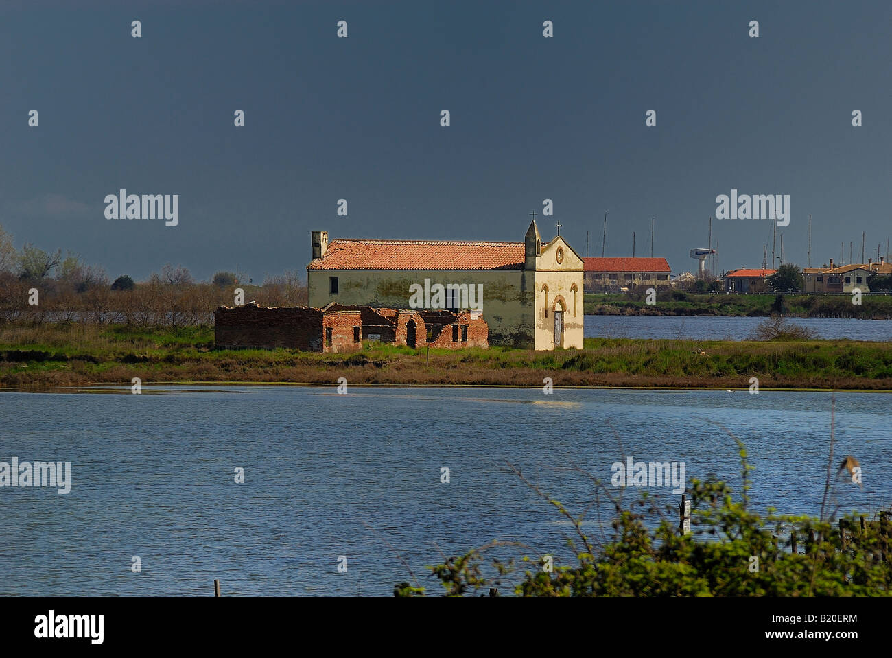 A small and old church on the Po Delta,Veneto,Italy Stock Photo - Alamy