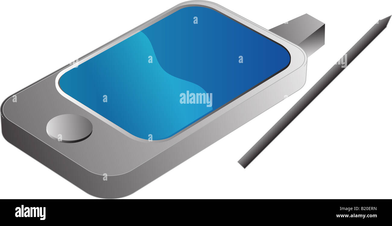 PDA Phone illustrtation 3d isometric style Stock Photo - Alamy