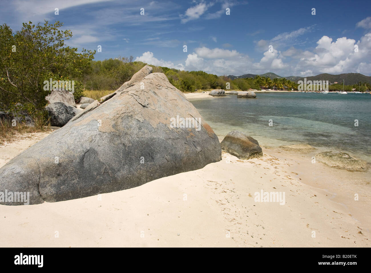 large bolder on sandy tropical beach Stock Photo - Alamy