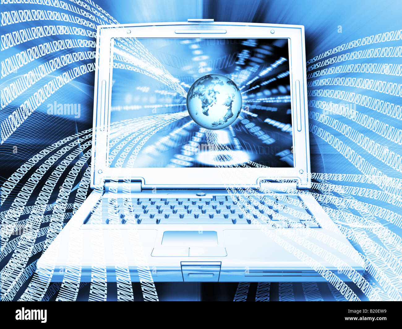 Laptop with binary code hi-res stock photography and images - Alamy