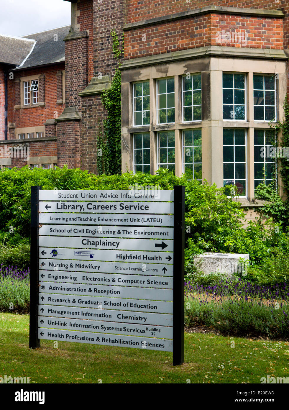 Southampton University Highfield campus sign outside the Hartley ...