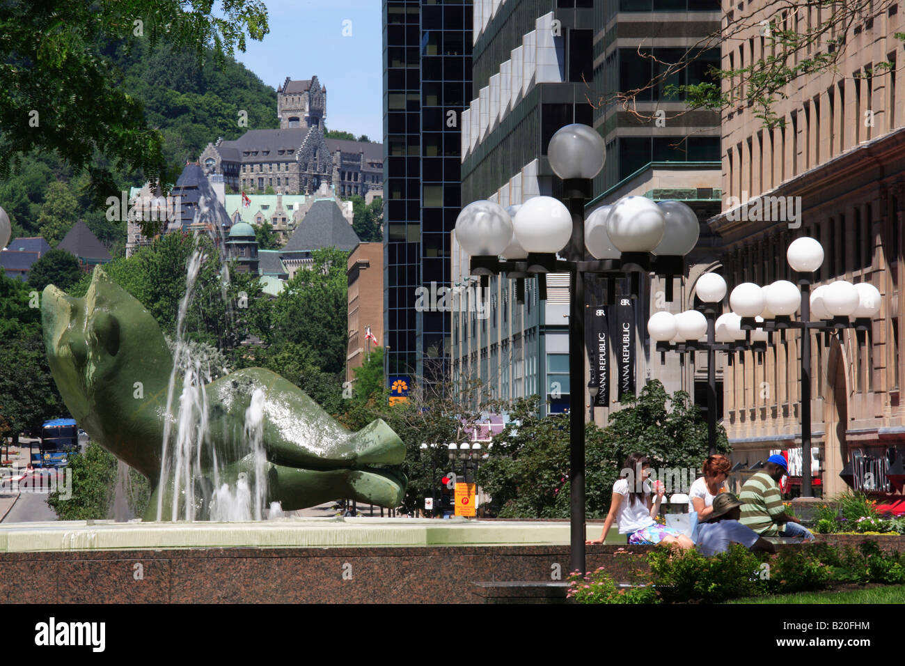 Canada Quebec Montreal Place Ville Marie fountain Stock Photo - Alamy