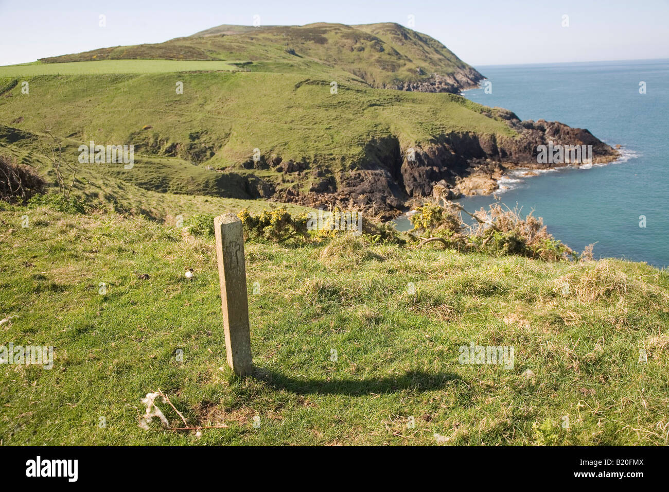 Edge of Wales coastal walk from Carrog Farm to Bryn Swynog Stock Photo ...