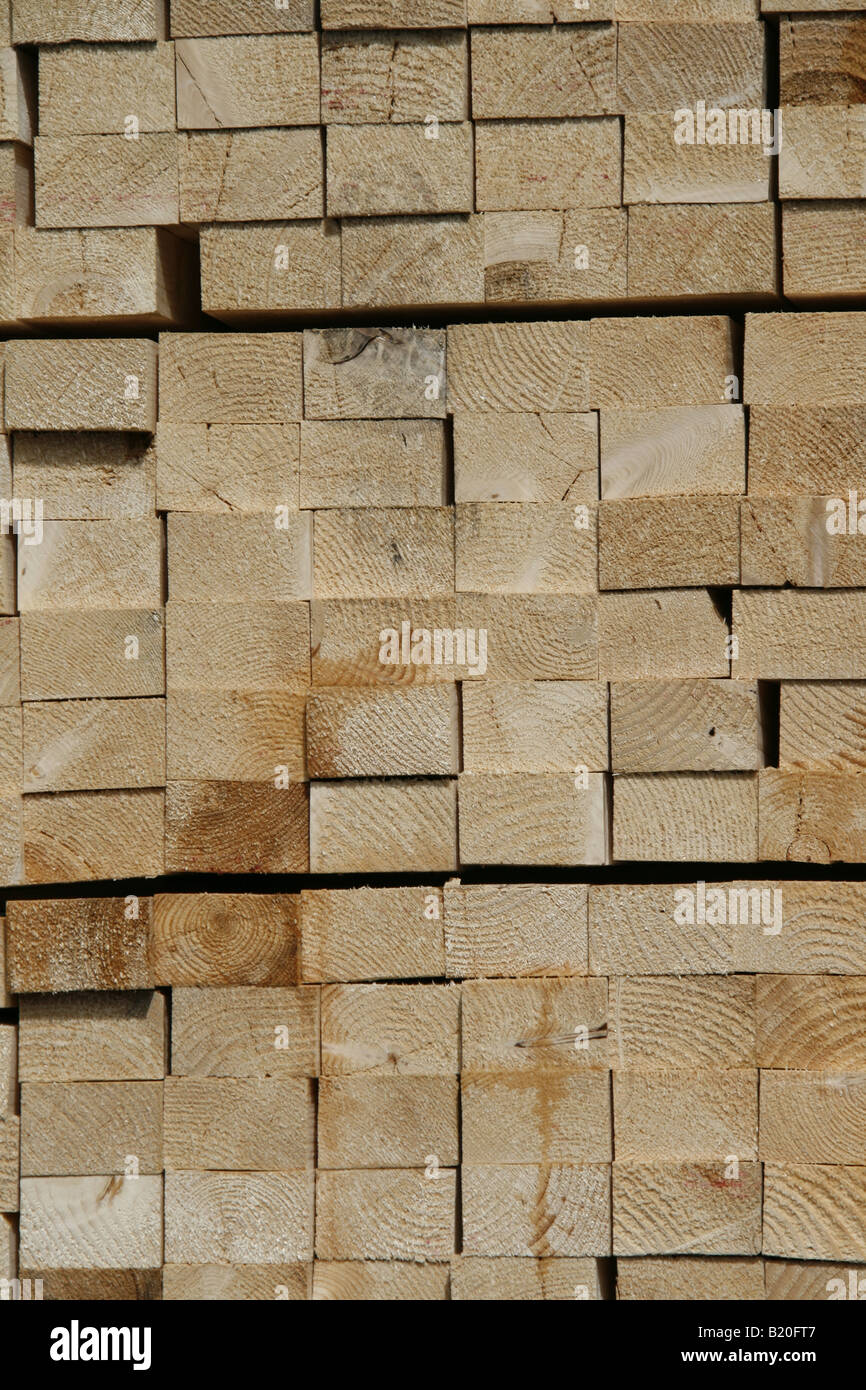 stack on wooden planks in timber yard Stock Photo - Alamy