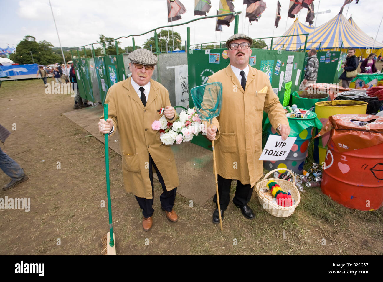 Northern caretaker, comedians cleaning the toilets at the Glastonbury ...