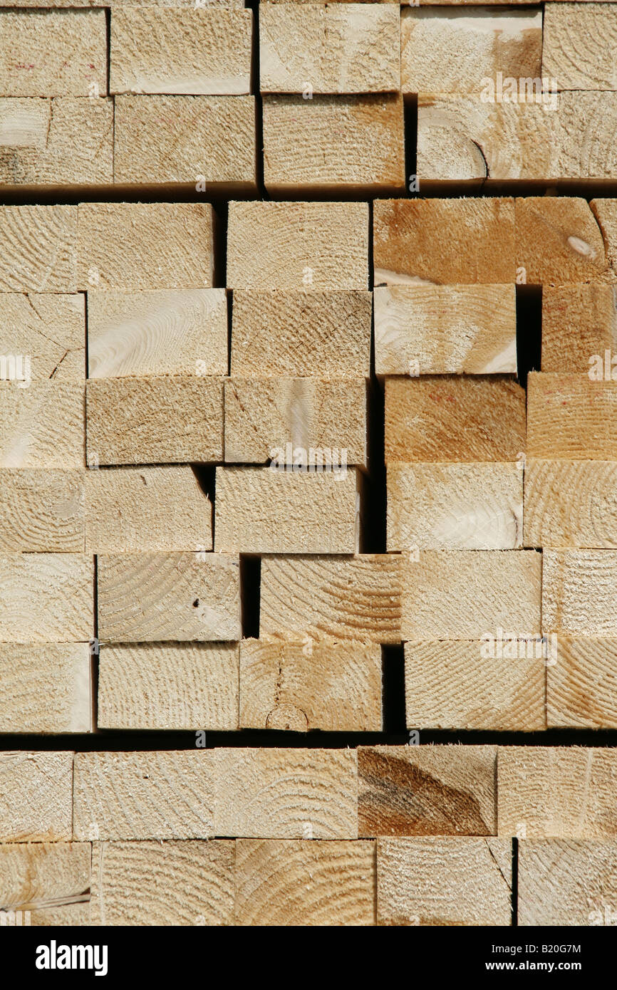 stack on wooden planks in timber yard Stock Photo - Alamy