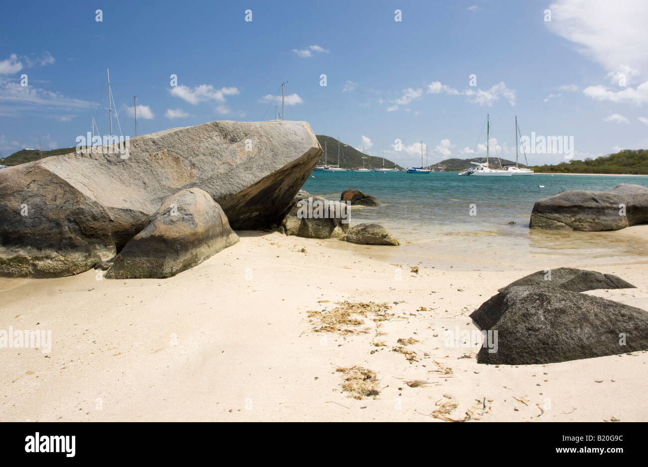 large boulders on a sandy tropical beach Stock Photo - Alamy