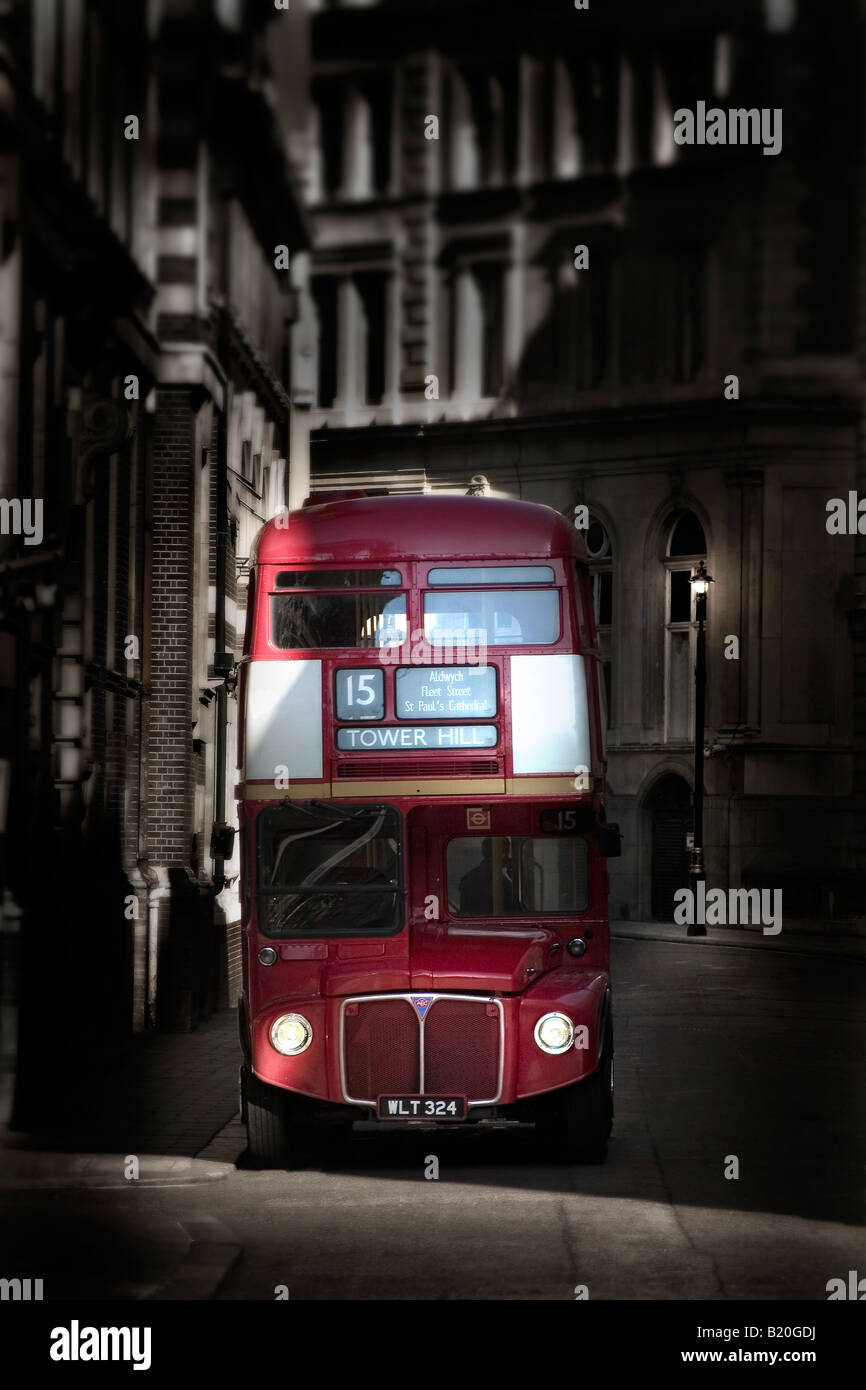 Old traditional London red bus Stock Photo - Alamy