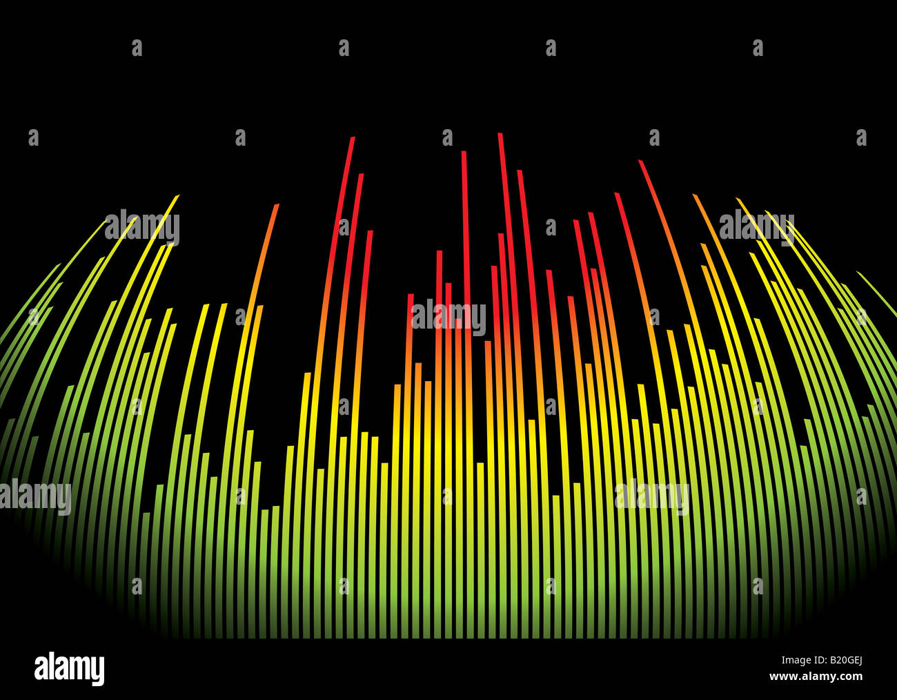 Abstract musical background showing a graphic equalizer in black Stock ...