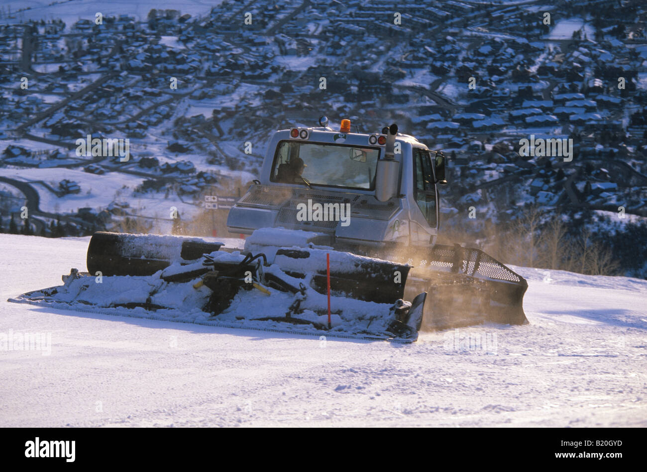 Snowcat grooming ski slopes Steamboat Springs Colorado USA Stock Photo ...