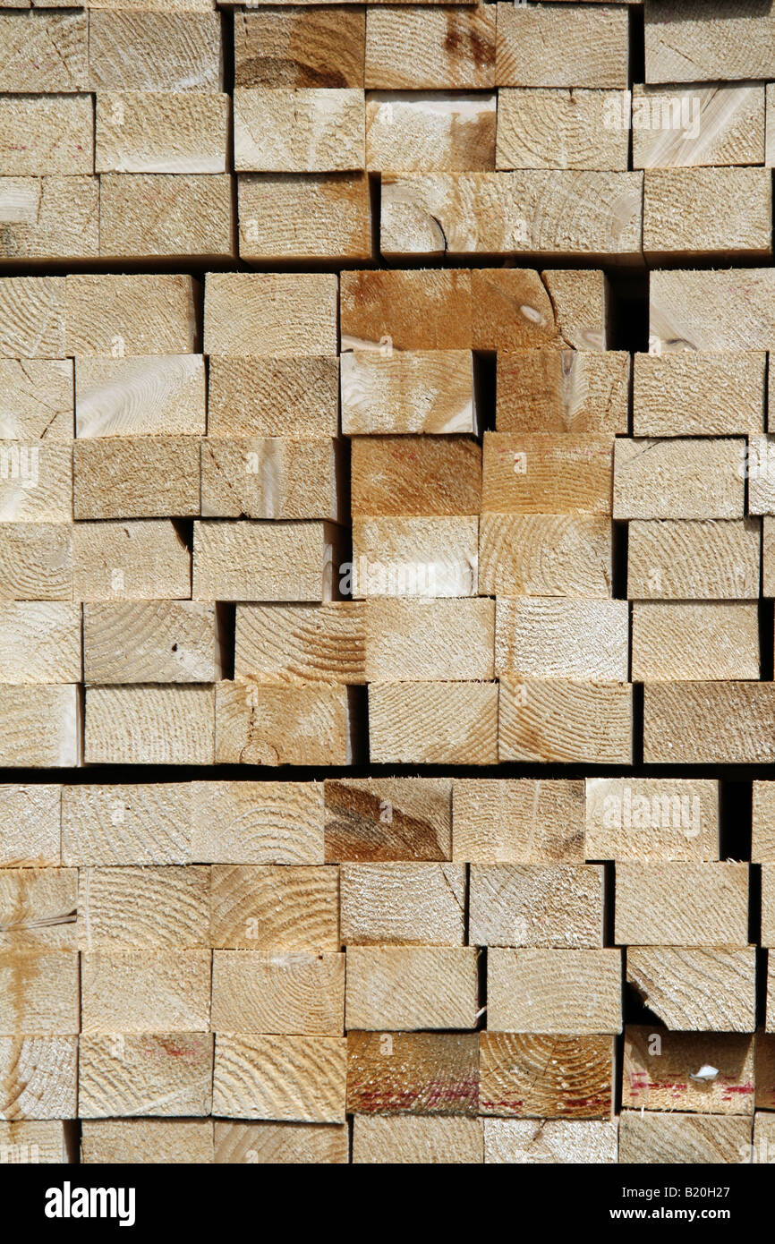 stack on wooden planks in timber yard Stock Photo - Alamy