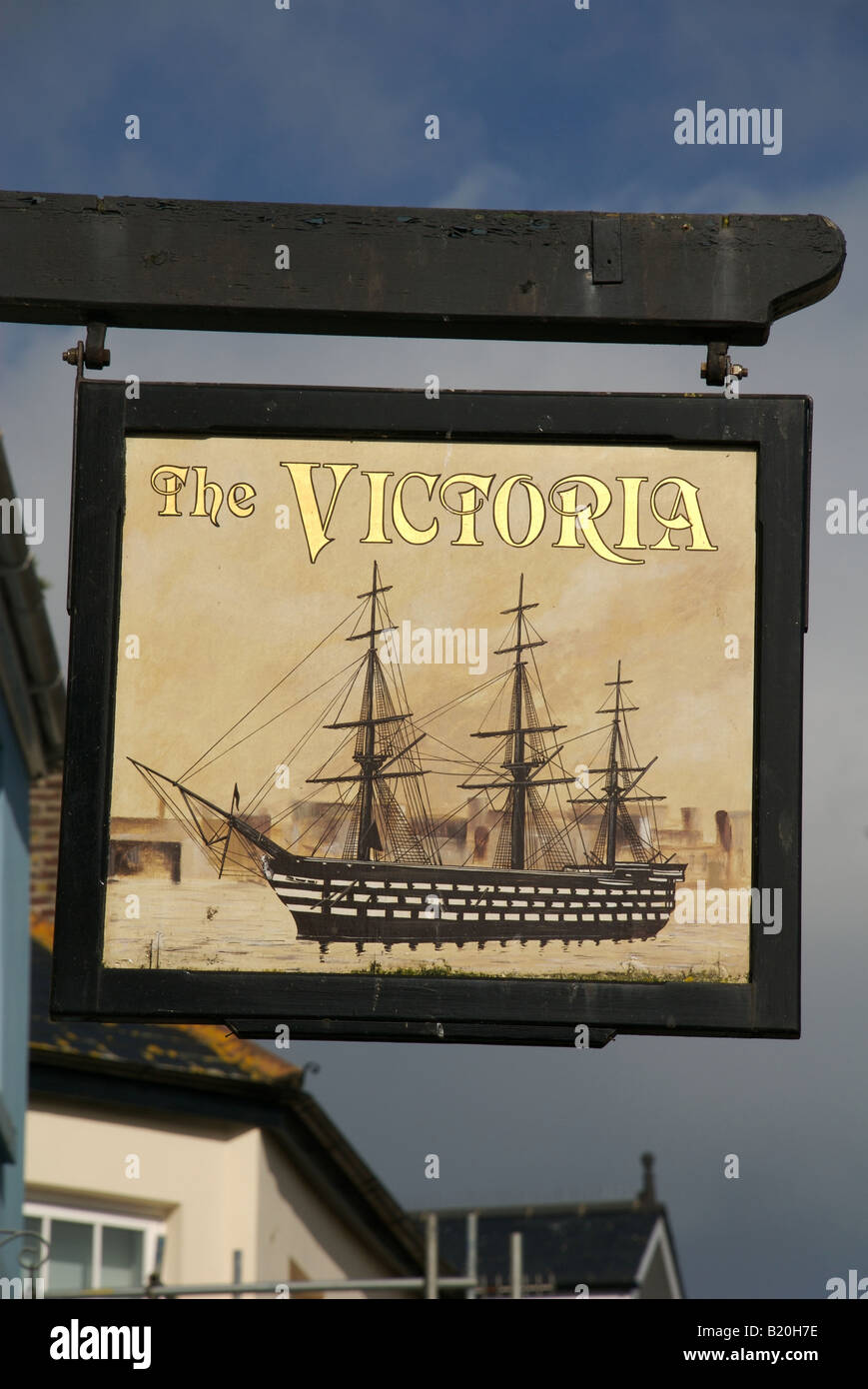 Victoria Inn sign, Salcombe, Devon , UK Stock Photo - Alamy