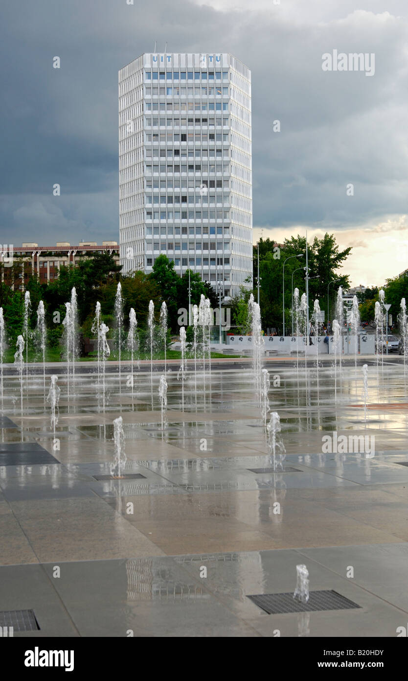 Thunderstorms approaching Place des Nations, ITU building in the back ...
