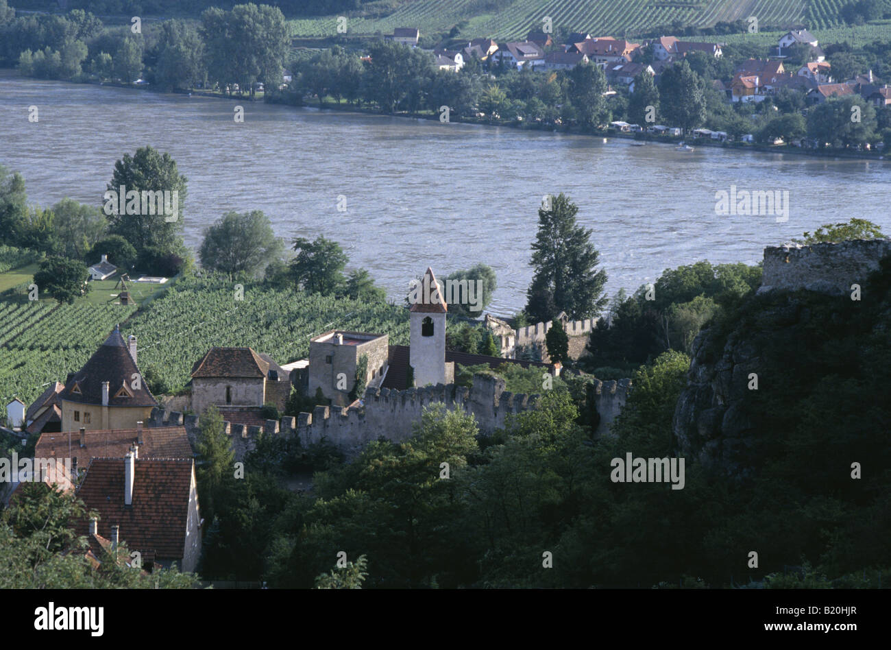The Danube River flows past Durnstein Austria Stock Photo - Alamy