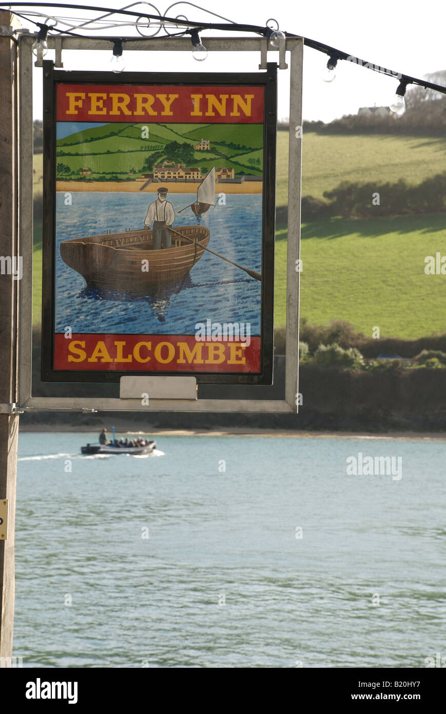 Ferry Inn sign, Salcombe, Devon, UK Stock Photo - Alamy