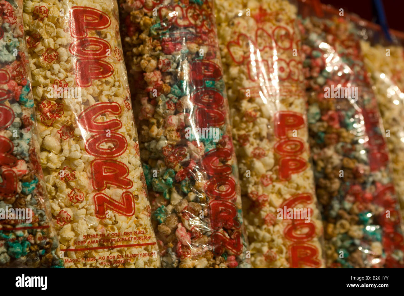 Popcorn bags for sales at the Market Stock Photo - Alamy