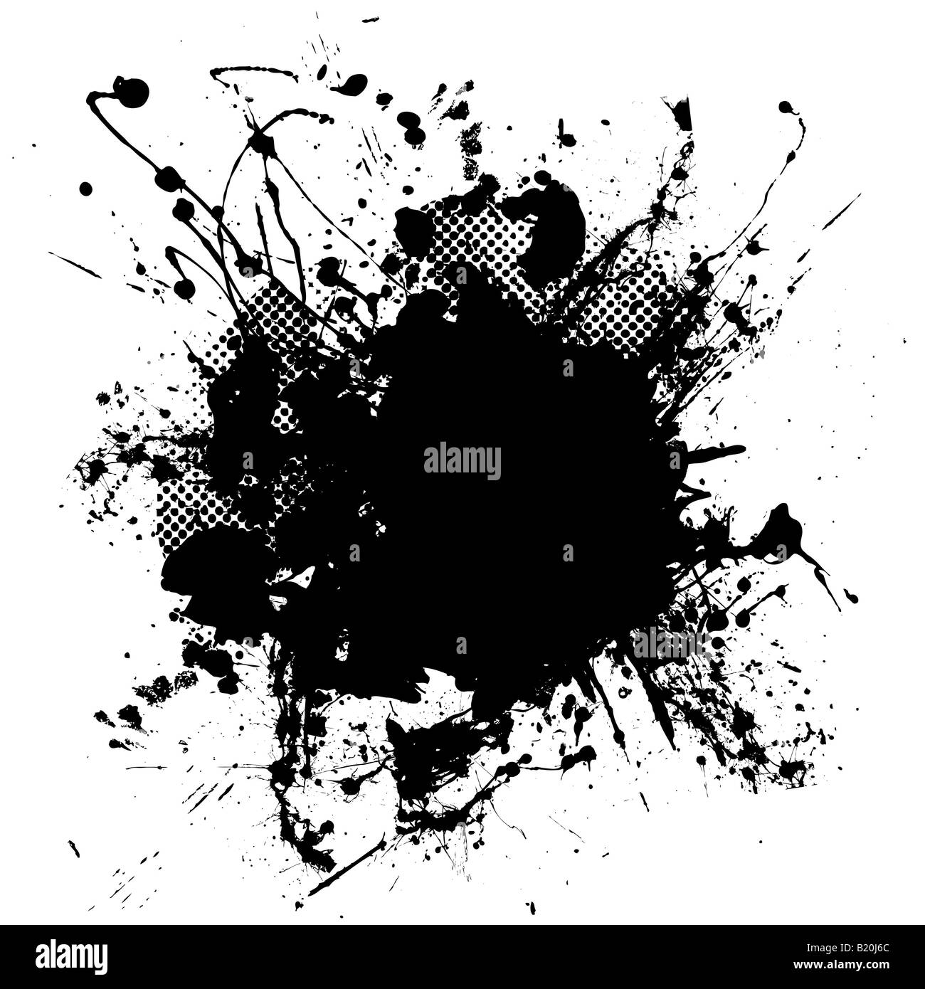 Abstract black and white ink splodge that is editable Stock Photo - Alamy