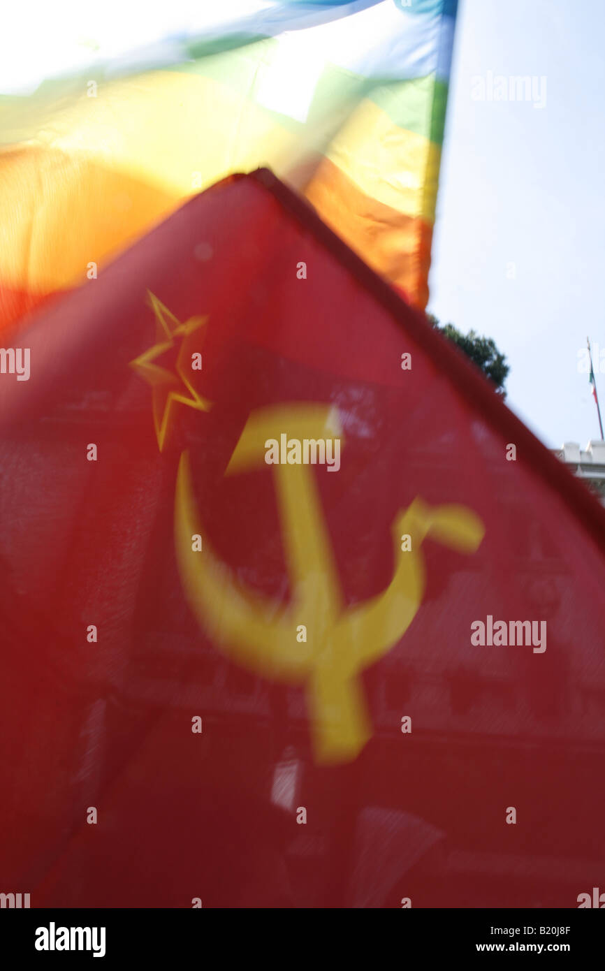 communist soviet union flag at political rally Stock Photo - Alamy
