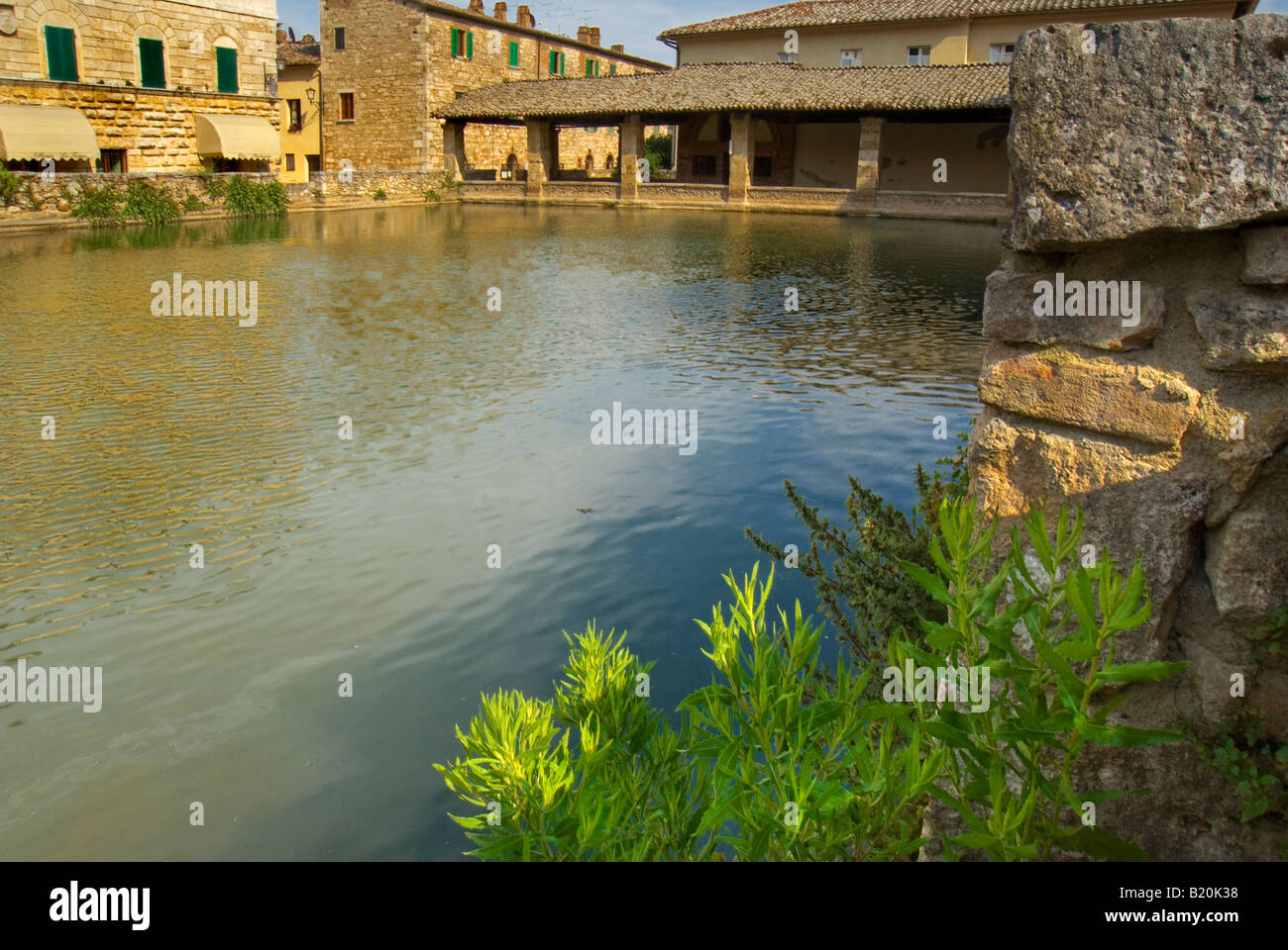 The baths at Bagno Vignoni in Tuscany Stock Photo - Alamy