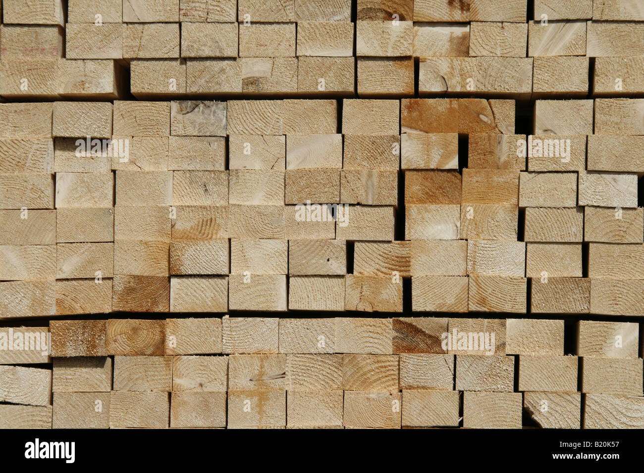 stack on wooden planks in timber yard Stock Photo - Alamy
