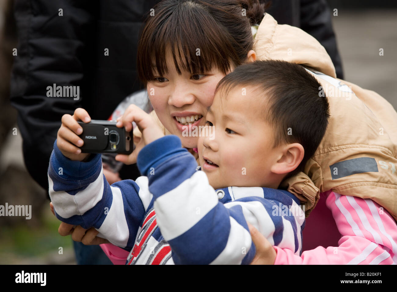 Mother and son at Summer Palace Beijing China has a one child family ...