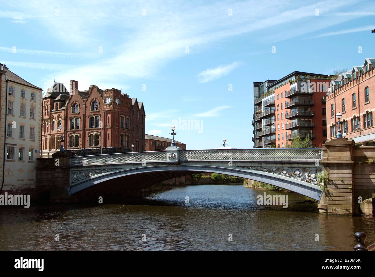 Leeds bridge across the River Aire Stock Photo - Alamy