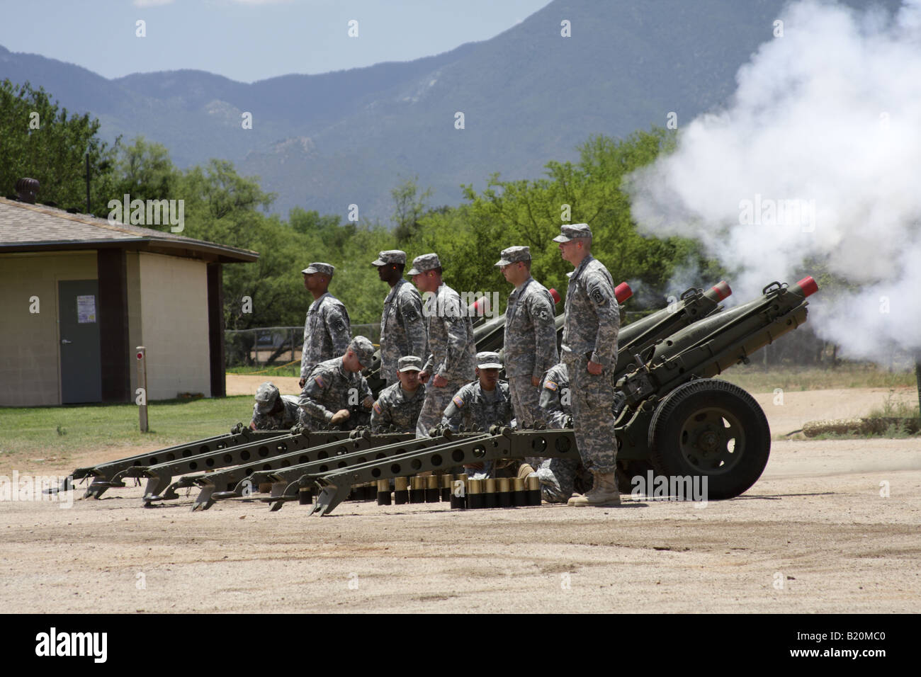 75mm mountain howitzers of the Salute Battery of the Fort Huachuca ...