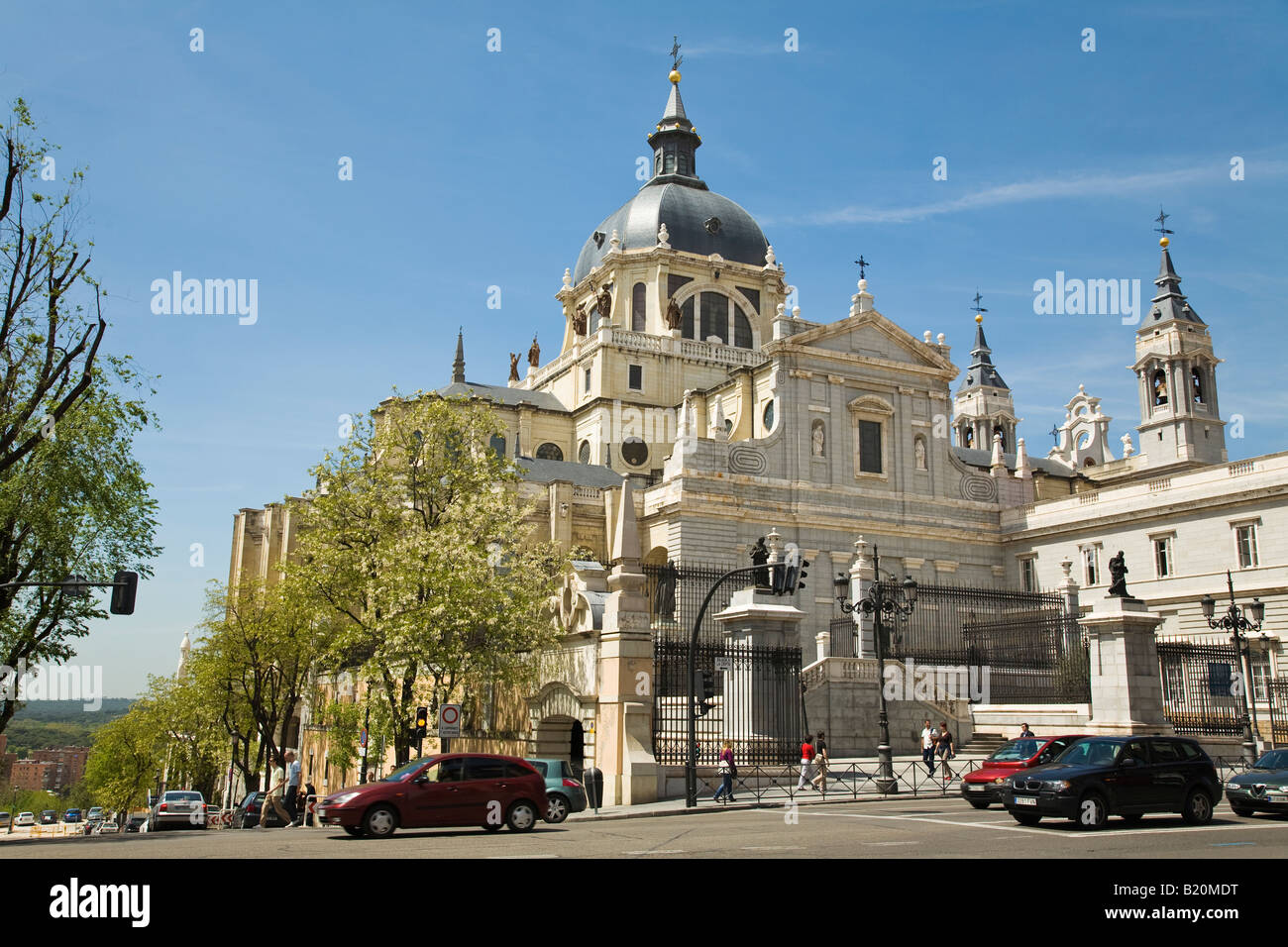 SPAIN Madrid Exterior of Cathedral of Our Lady of Almudena church built ...